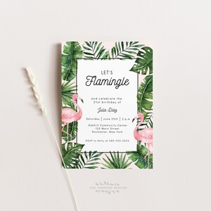 Let's Flamingle Editable Customizable Party Invitation, Birthday ...