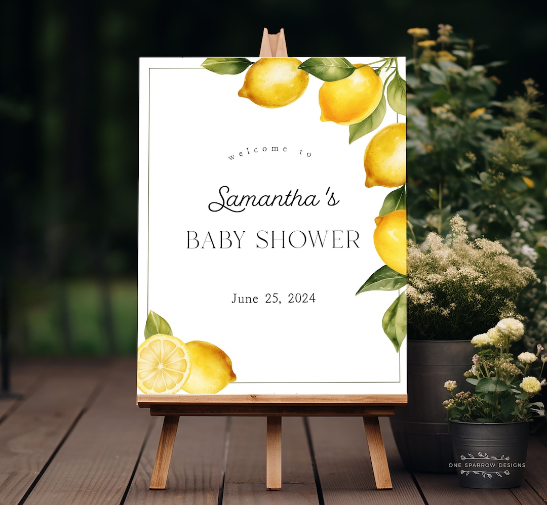 Lemon Welcome Sign, 8x10, 11x14, 16x20 , Baby Shower, Bridal Shower ...
