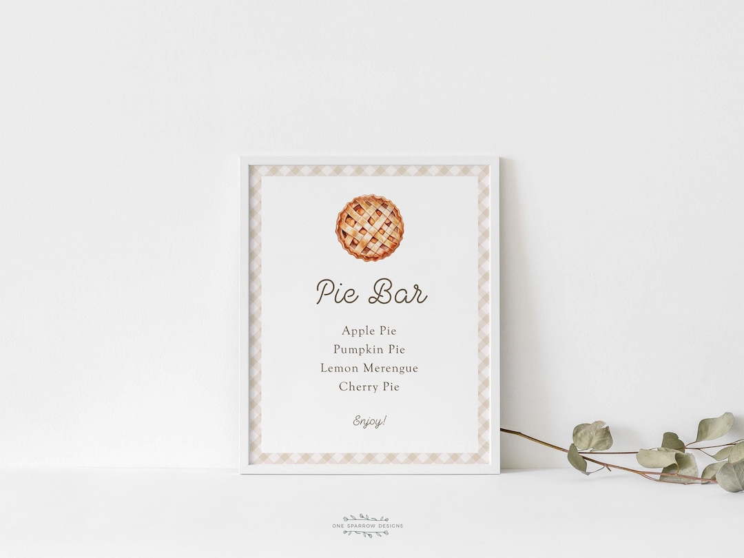 A Little Cutie Pie on the Way, Pie Bar Sign, 8x10, Baby Shower, Fall ...