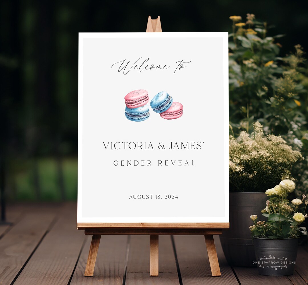 Macaron Bebe Gender Reveal Welcome Sign, 8x10, 11x14, 16x20, French ...