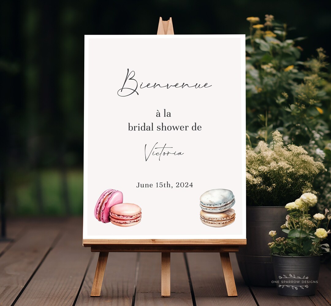Macaron Bridal Shower Welcome Sign 8x10, 11x14, 16x20, Editable ...