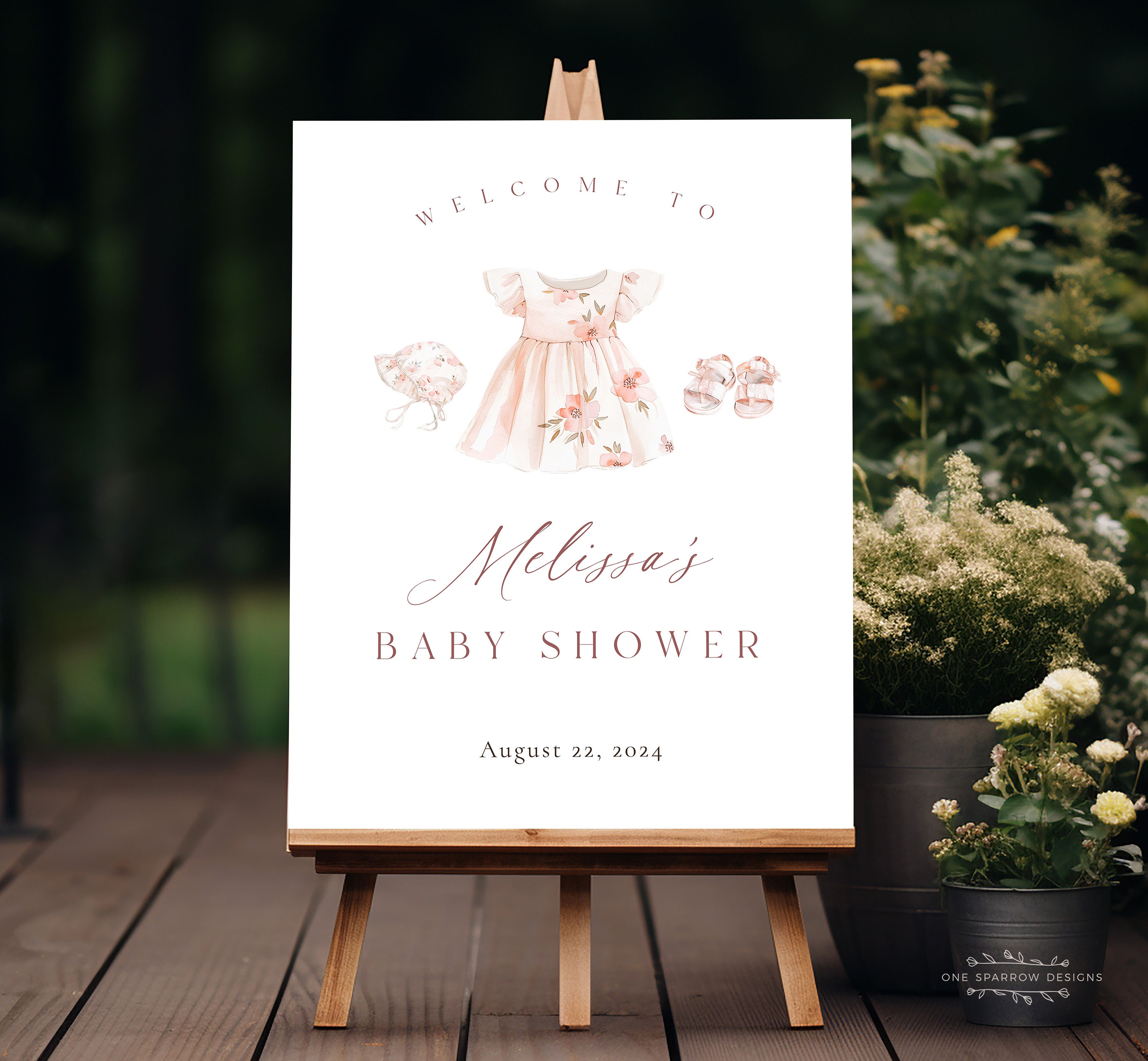 It's a Girl Baby Shower Welcome Sign, 8x10, 11x14, 16x20, Girl Clothes ...