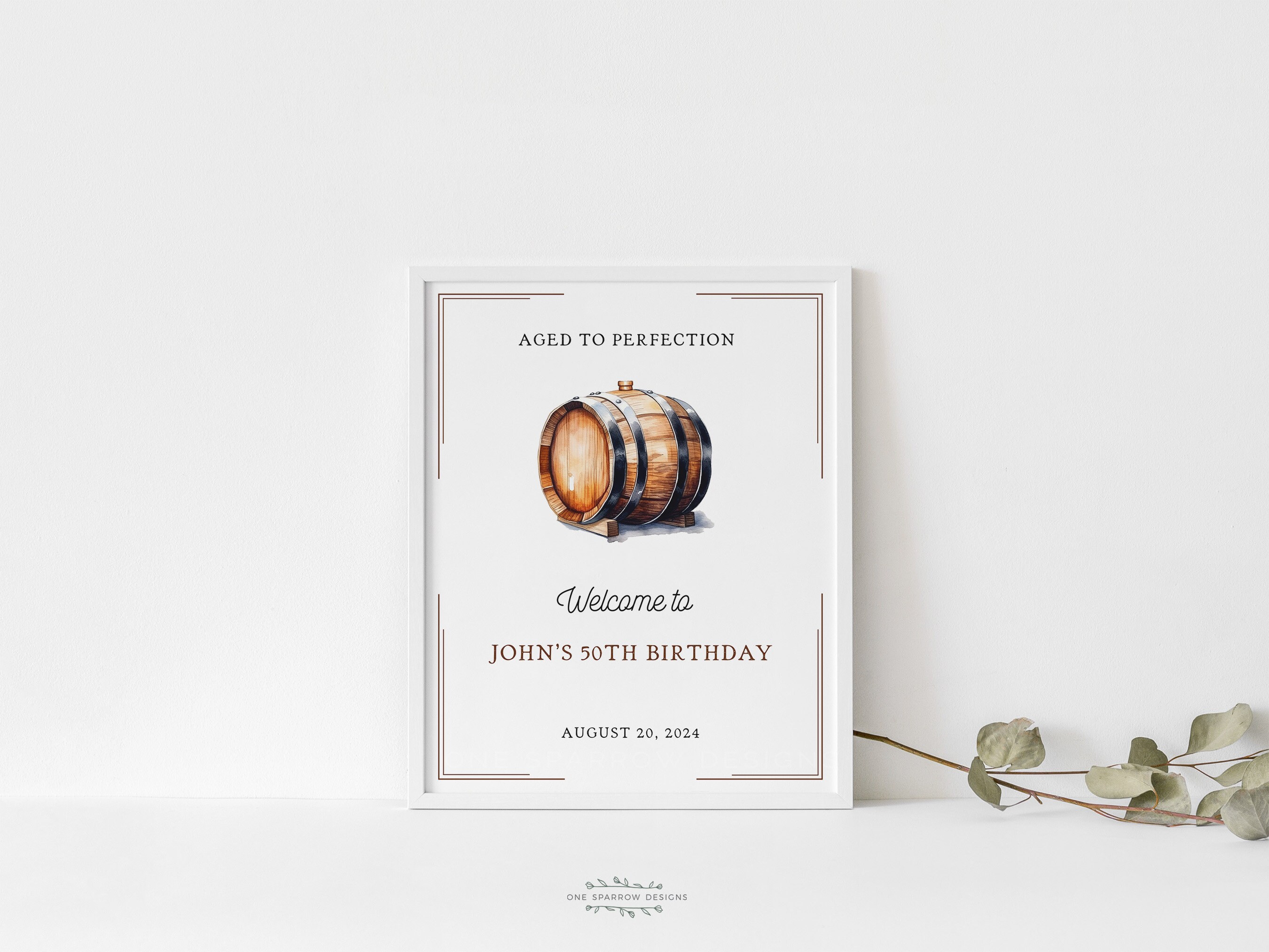 Aged to Perfection Party Welcome Sign, 8x10, 11x14, 16x20, Birthday ...
