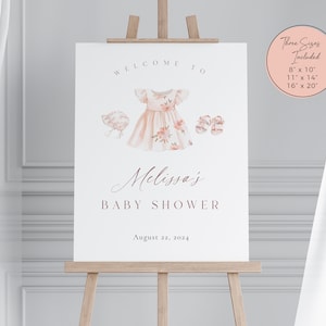 It's a Girl Baby Shower Welcome Sign, 8x10, 11x14, 16x20, Girl Clothes ...
