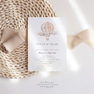 Up in the Air Gender Reveal Vote Board, Digital, Editable, Hot Air ...