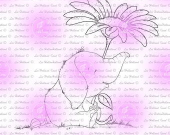 Cute Baby Elephant Digi Stamp, Digital Stamps, Card Making, Scrap ...