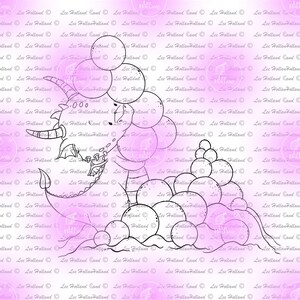 Dragons With Snowballs, Digital Stamp , Card Making, Stamp, Digi, Cute ...