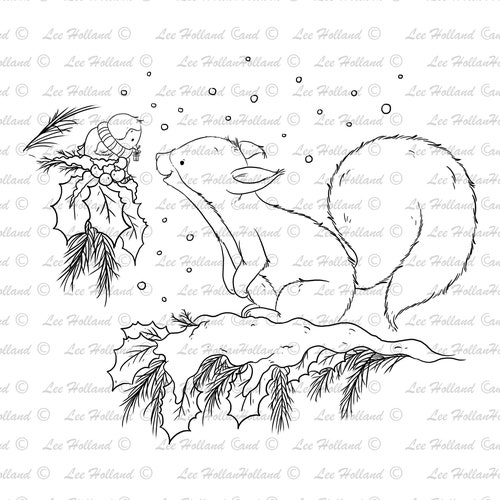 Digital Stamps Snowman With Penguin Card Making Colouring - Etsy