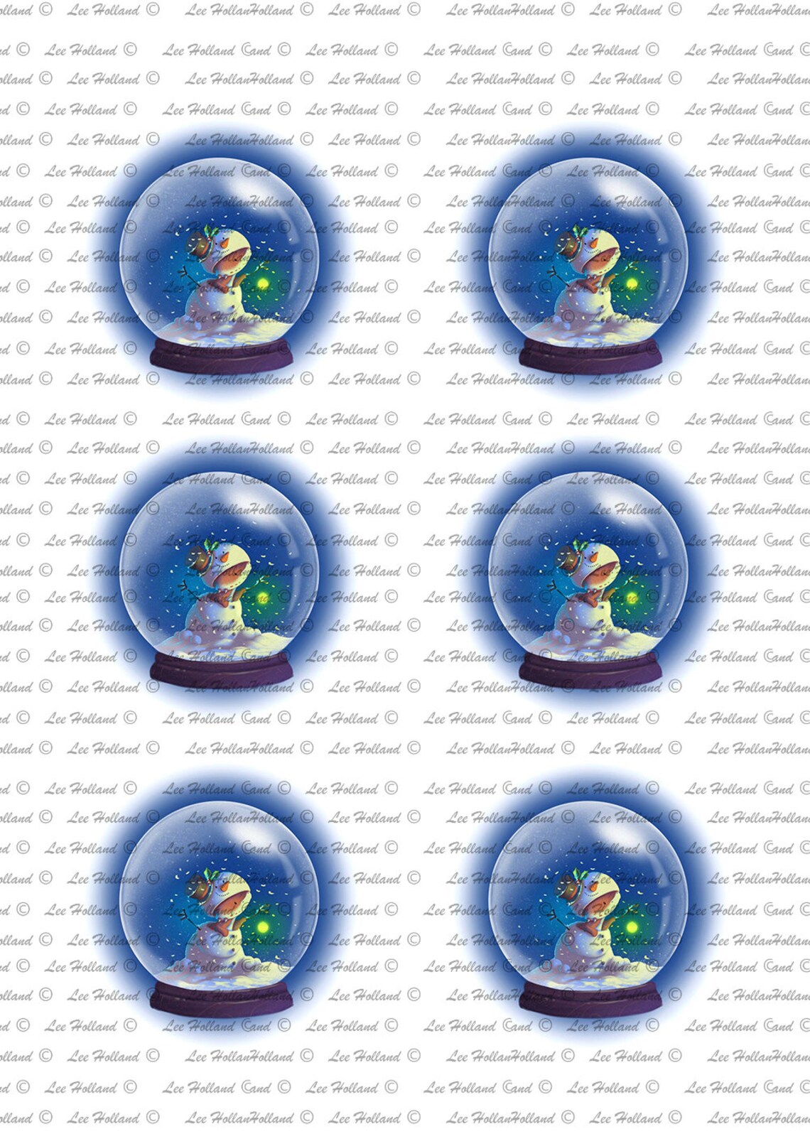 Snow Globe Printable Christmas Card Making Scrap Booking - Etsy