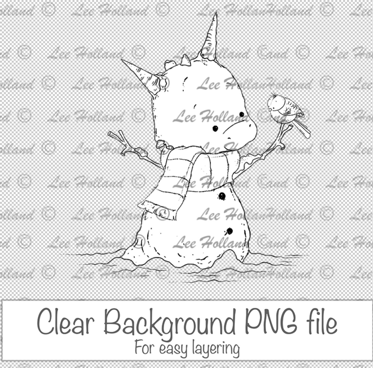 Dragon Snowman Digital Stamp Making Stamp Digi Cute | Etsy