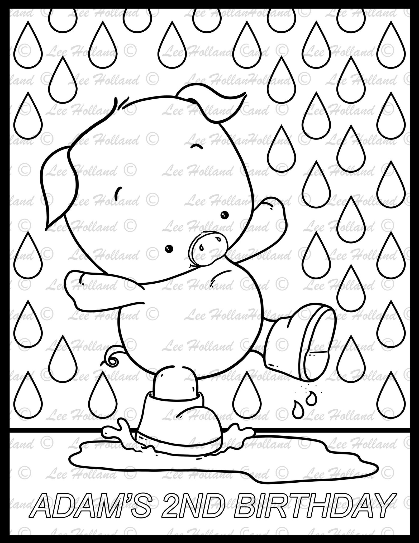 Printable Personalised Colouring Page Colouring Book Cute - Etsy