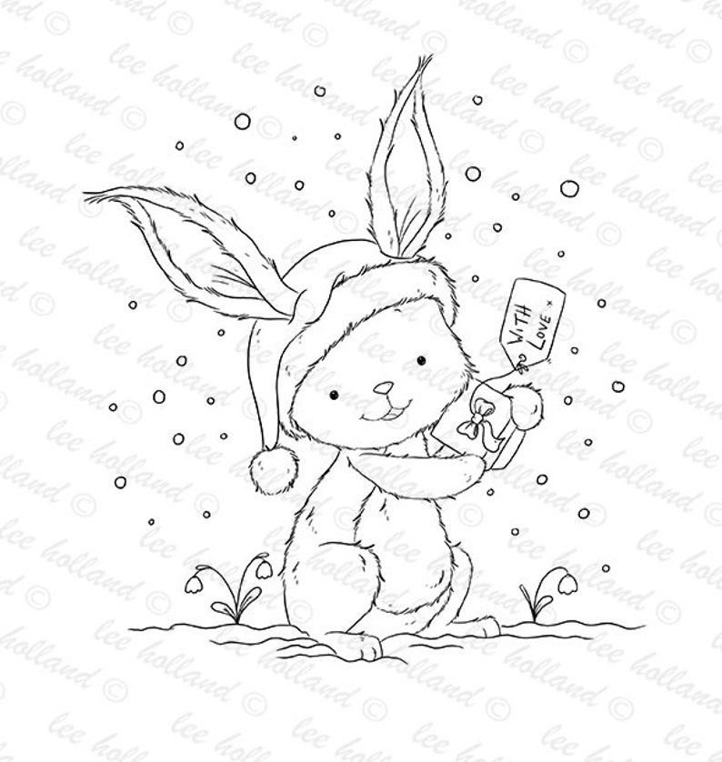 Digital Stamps, Bunny Christmas 2, Digi, Card Making, Christmas - Etsy