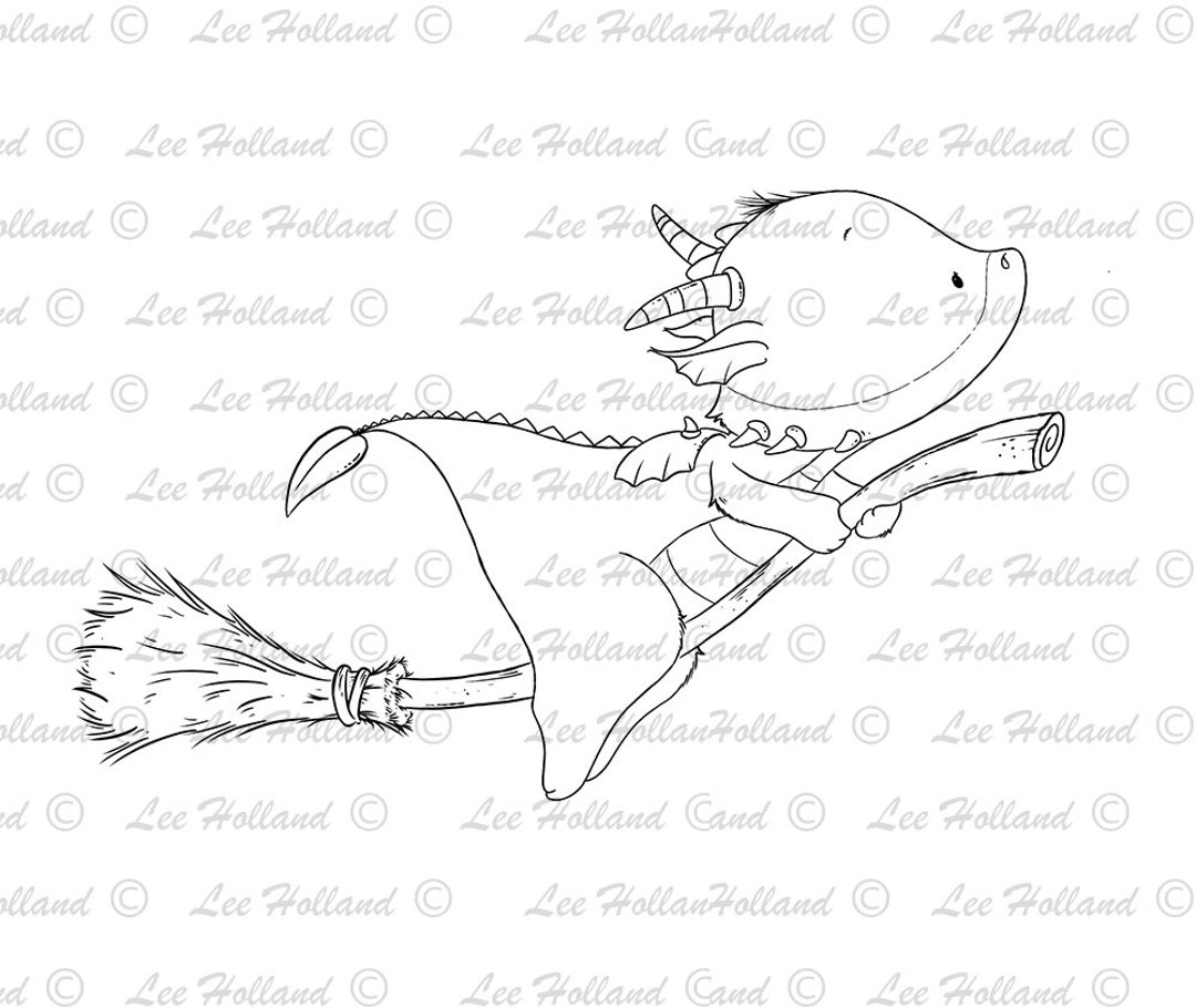 Dragon Flying, Digital Stamp Card Making, Digi, Stamp - Etsy
