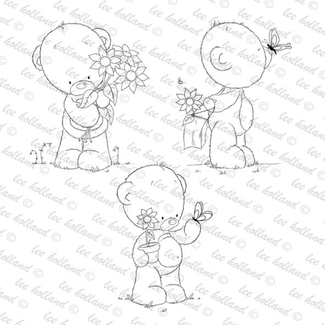Teddy Bear Bundle, Digital Stamp - Etsy