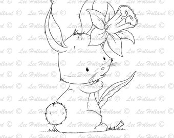 Easter Bunny Card Making Digital Stamp Digi Crafting | Etsy