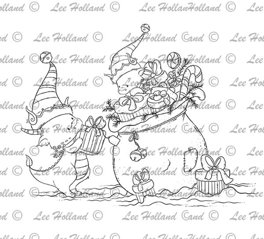 Digital Stamp, Dragon Elves Loading Sack , Card Making, Digi Stamp ...