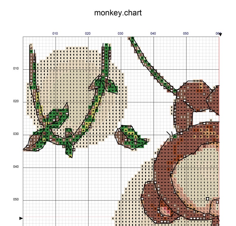 Monkey Cross Stitch Chart Pdf Pattern Cute Monkey Cross - Etsy
