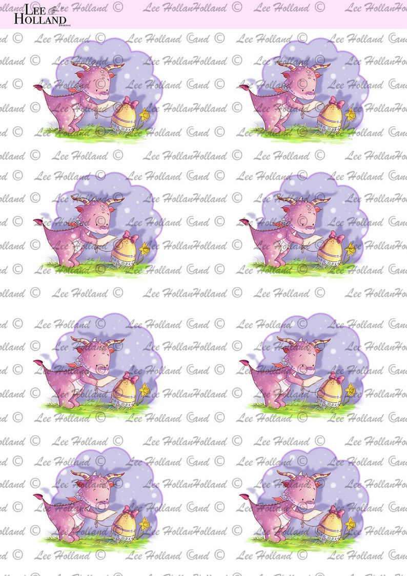 Dragon With Easter Egg Printable Card Making Art Printable - Etsy