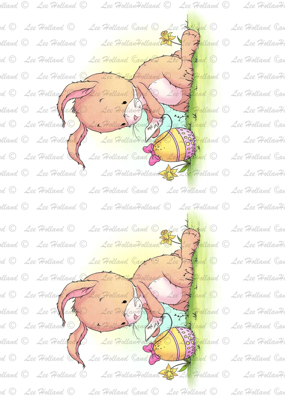 Easter Bunny Printable Cute Printable Art Bunny Card | Etsy