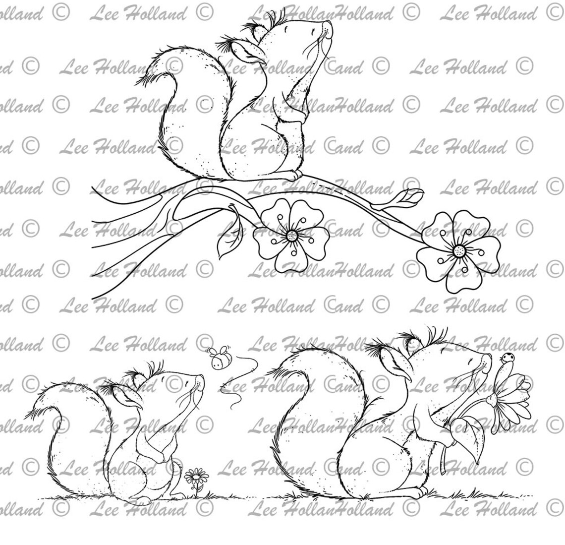 11 Squirrel Bundle Digital Stamp Card Making Digi - Etsy