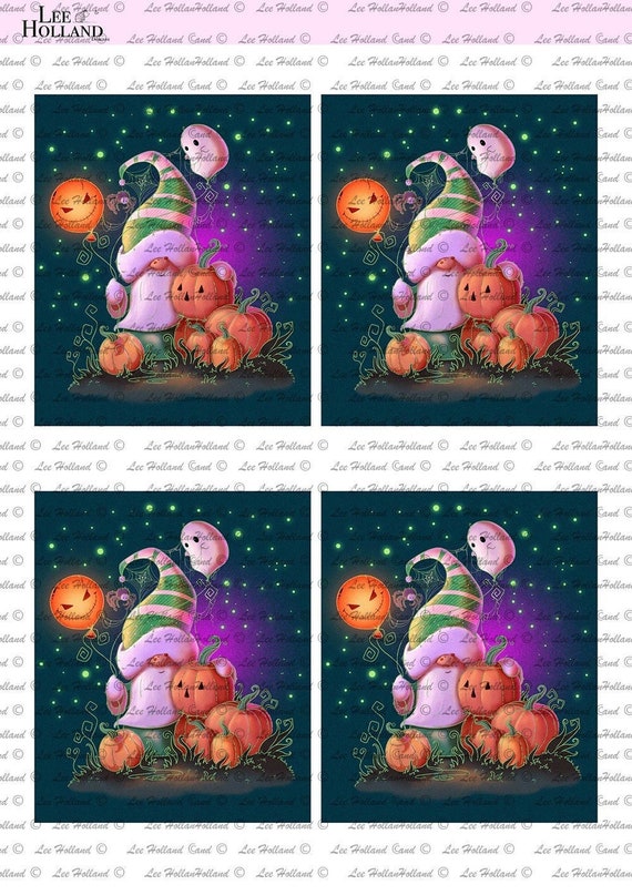 Halloween Gnome Green Printable Cute Printable Elephant - Etsy