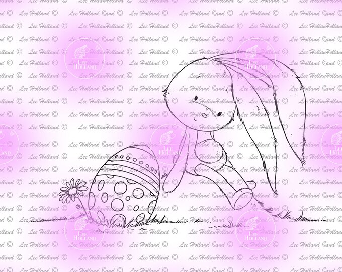 SALE Digital Stamp, Digi Stamp, Digistamp, Easter Bunny Eggs by Conie ...