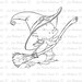 Dragon Holding Halloween Broom Stick, Digital Stamp Card Making, Digi ...