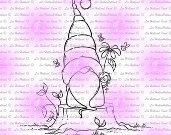 Bumble Bee Gnome Digital Stamp, Bee Gnome Black Line Art, Gnomes for ...