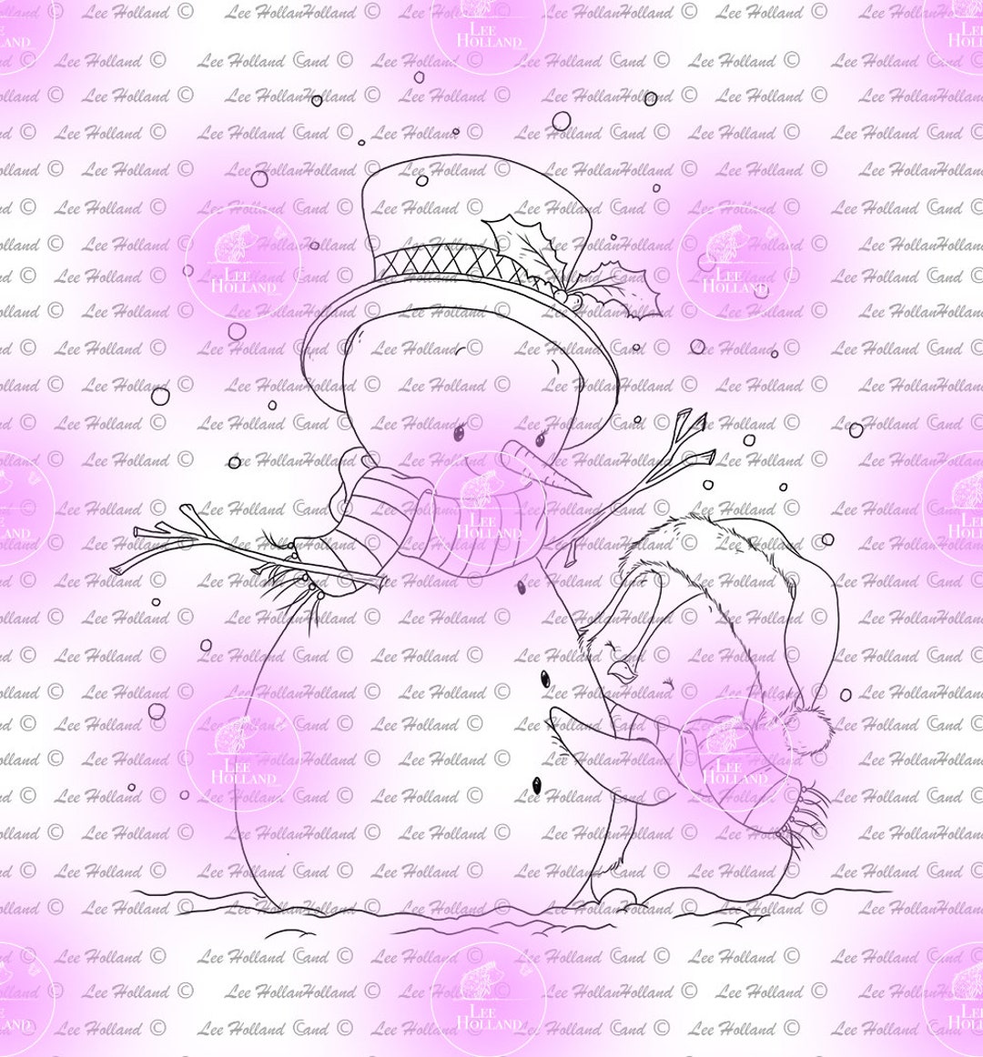 Digital Stamps, Snowman With Penguin, Card Making, Colouring Book, Cute ...