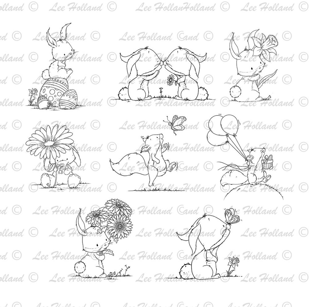 8 Digi Spring Collection Digital Stamps Card Making Scrap - Etsy