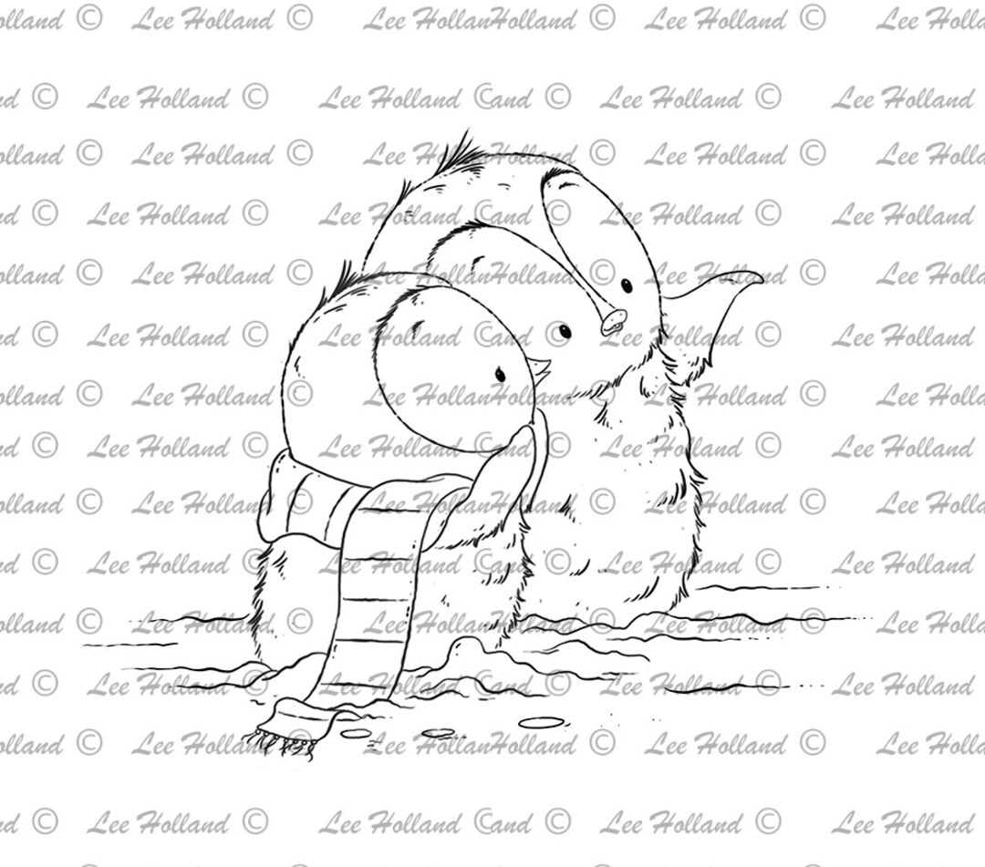 Penguin Couple, Digital Stamp, Card Making, Colouring - Etsy