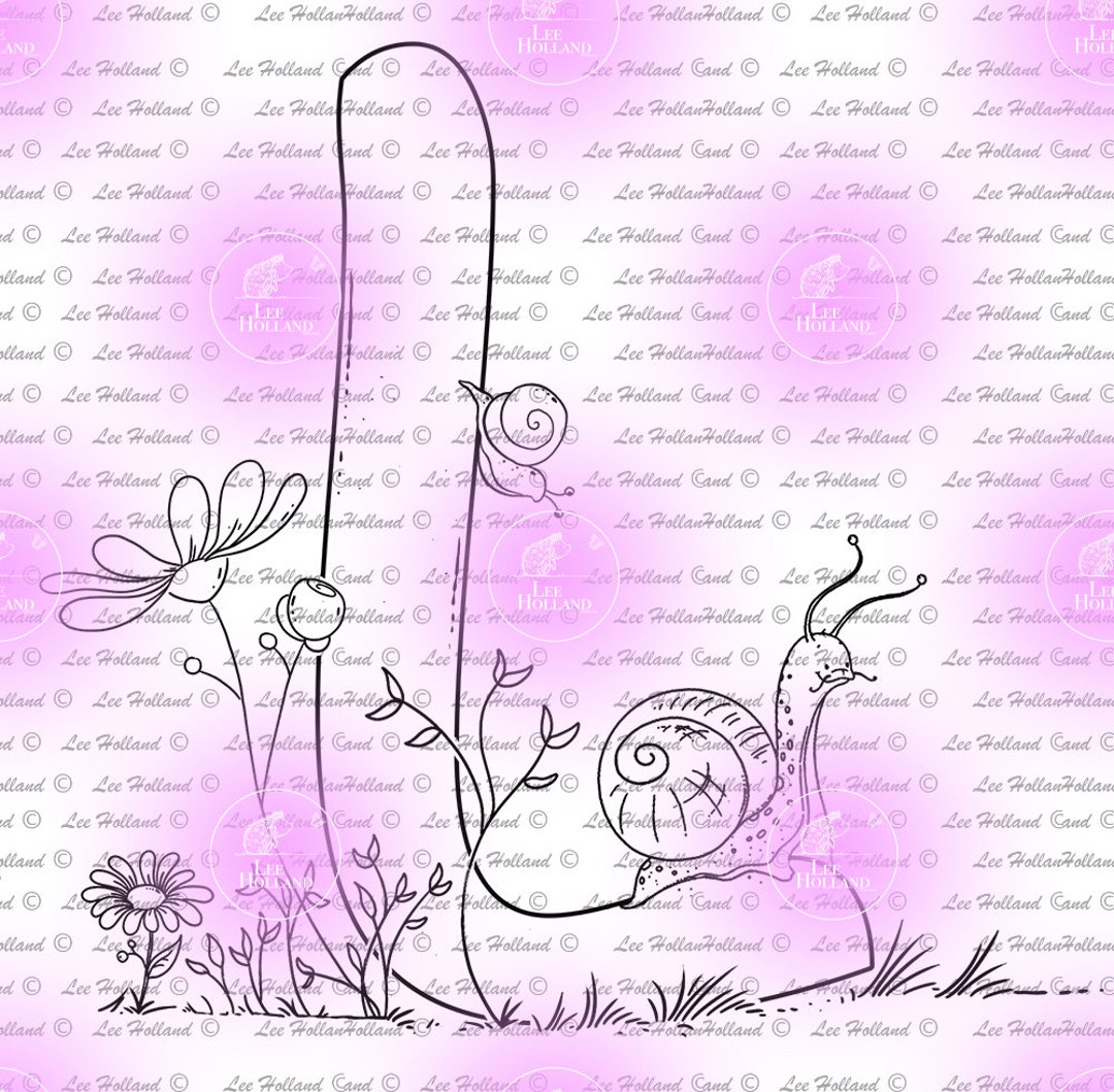 Snail Letter L, Digital Stamp Card Making, Digi, Stamp - Etsy