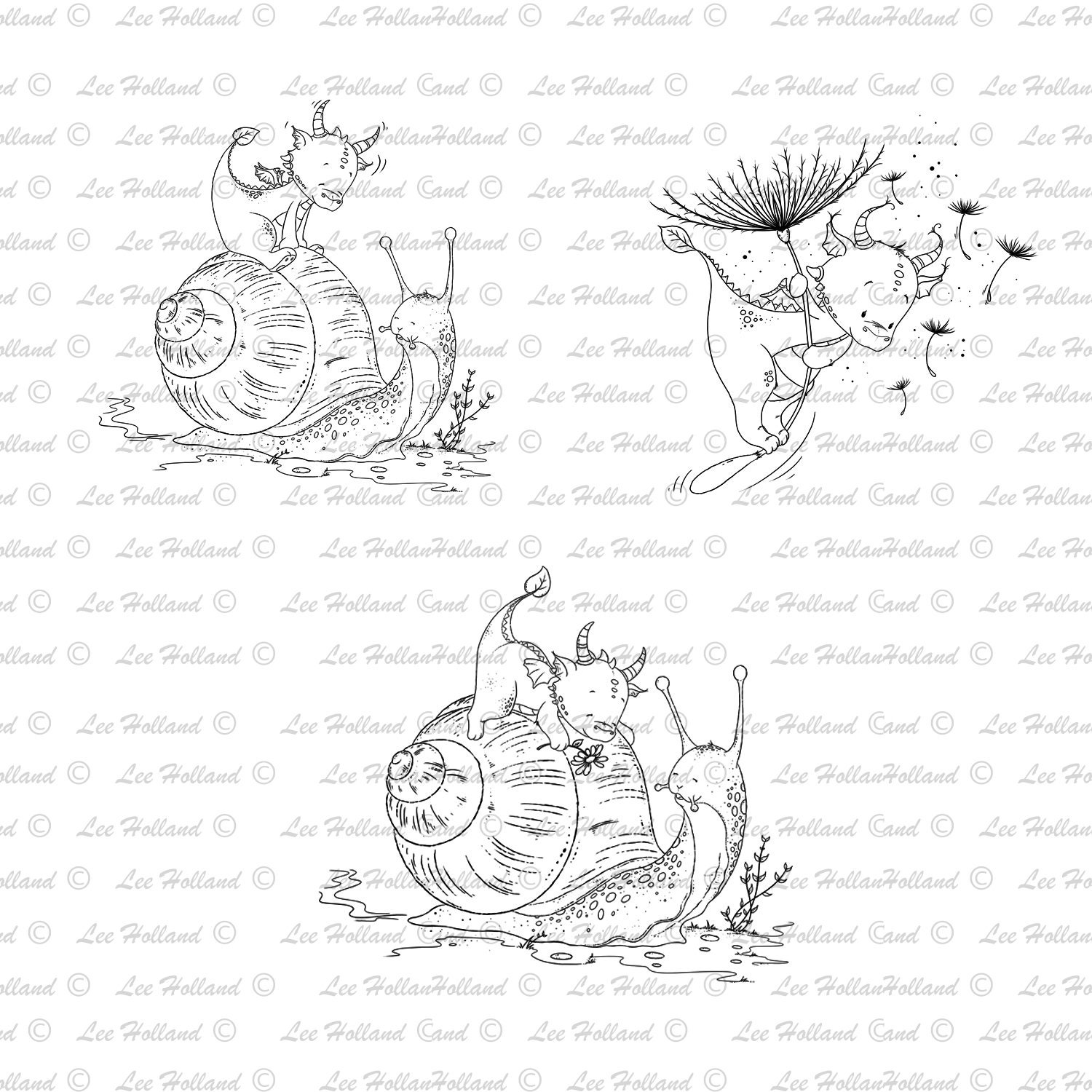 18 Digital Stamps Dragons Bundle Card Making Digital Stamp | Etsy