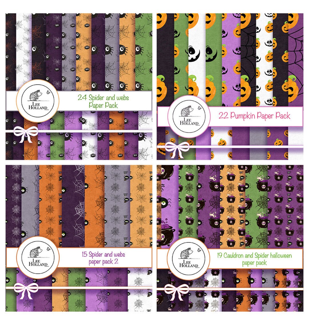 60 Halloween Paper Pack, Card Making, Scrapbooking, Patterned Paper ...