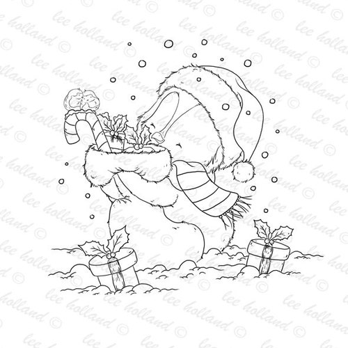 Digital Stamp Dragon With Christmas Candy Cane Card Making - Etsy