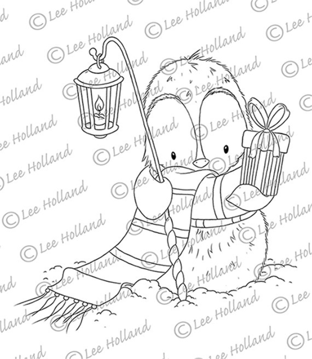 Digital Stamp, Penguin With Lantern, Card Making, Digi - Etsy