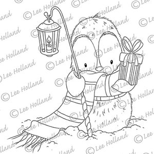 Digital Stamp, Penguin With Lantern, Card Making, Digi - Etsy