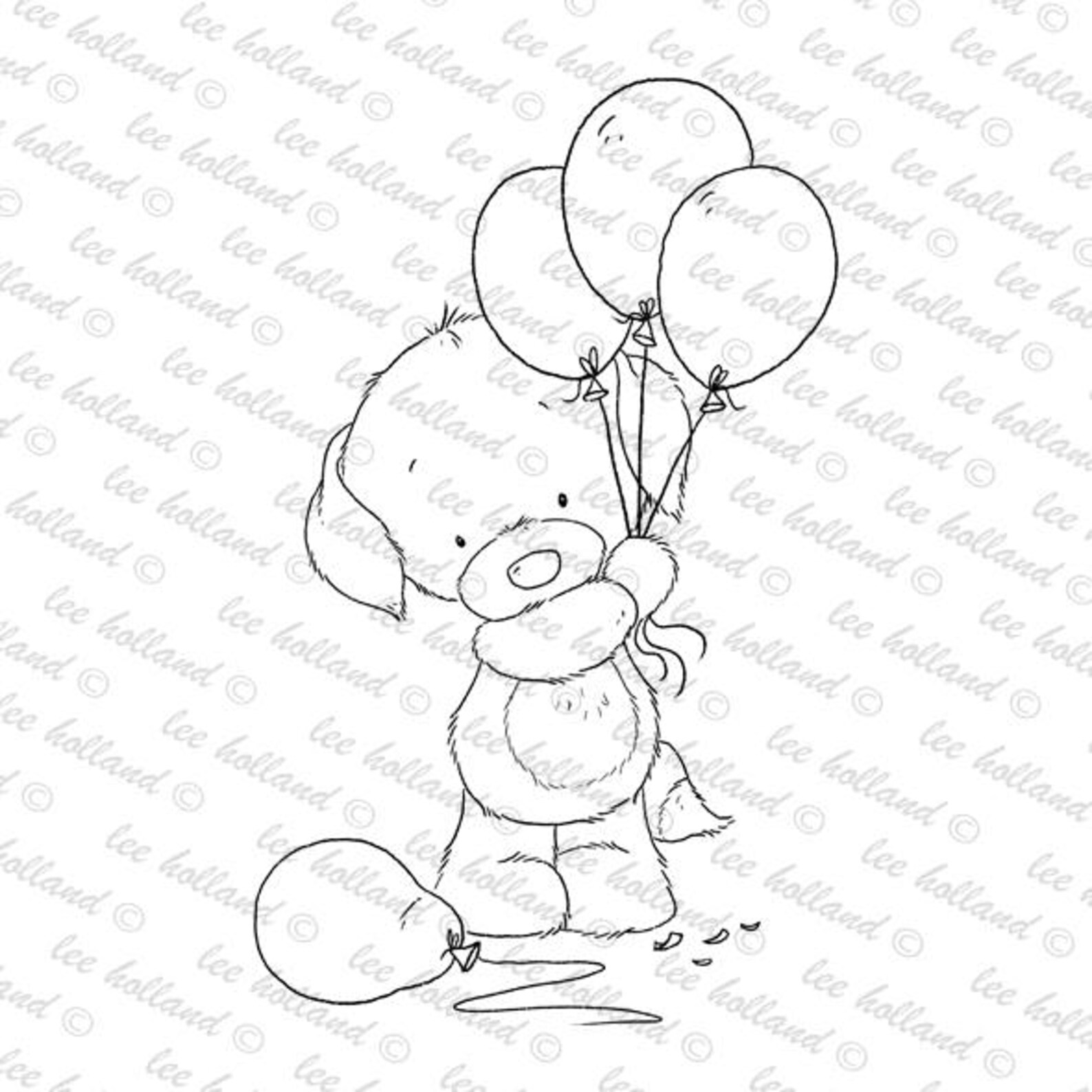 Digital Stamp Birthday Puppy Digi Stamp Digital Stamps - Etsy