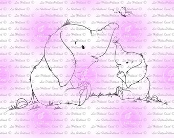 Cute Baby Elephant Digi Stamp, Digital Stamps, Card Making, Scrap ...