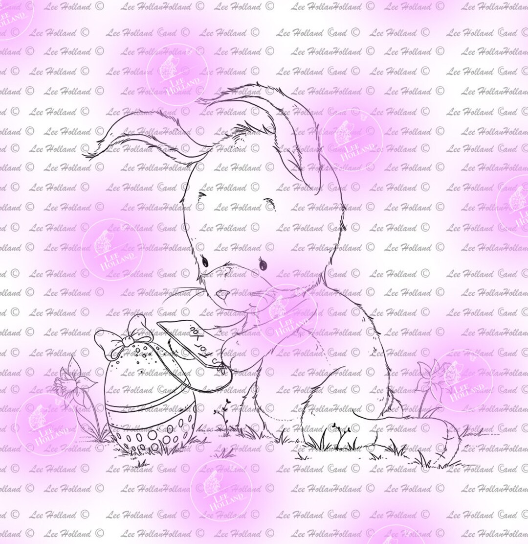 Easter Bunny for You Digital Stamp, Card Making, Digi, - Etsy