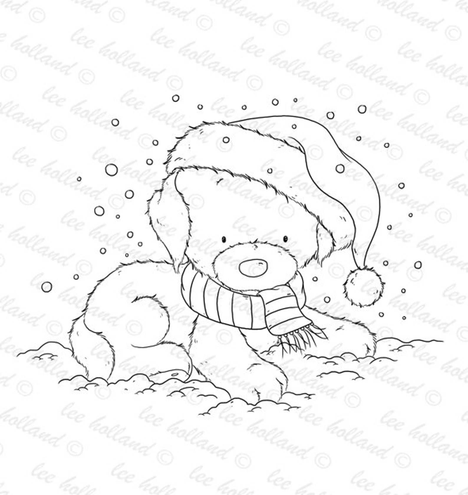 Digital Stamps Puppy Christmas Digi Colouring Book Card - Etsy
