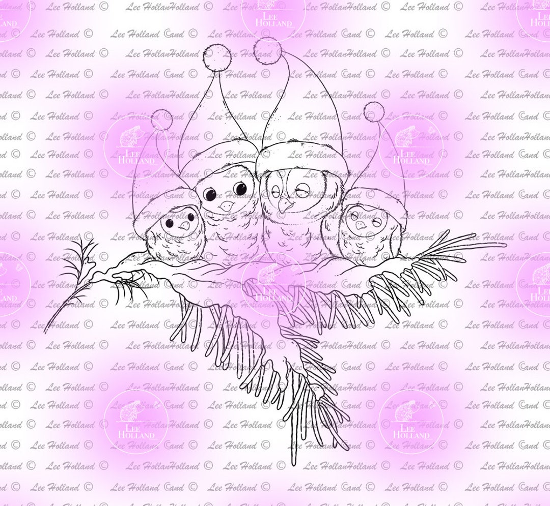 Owl Christmas, Digital Stamp,digi - Etsy