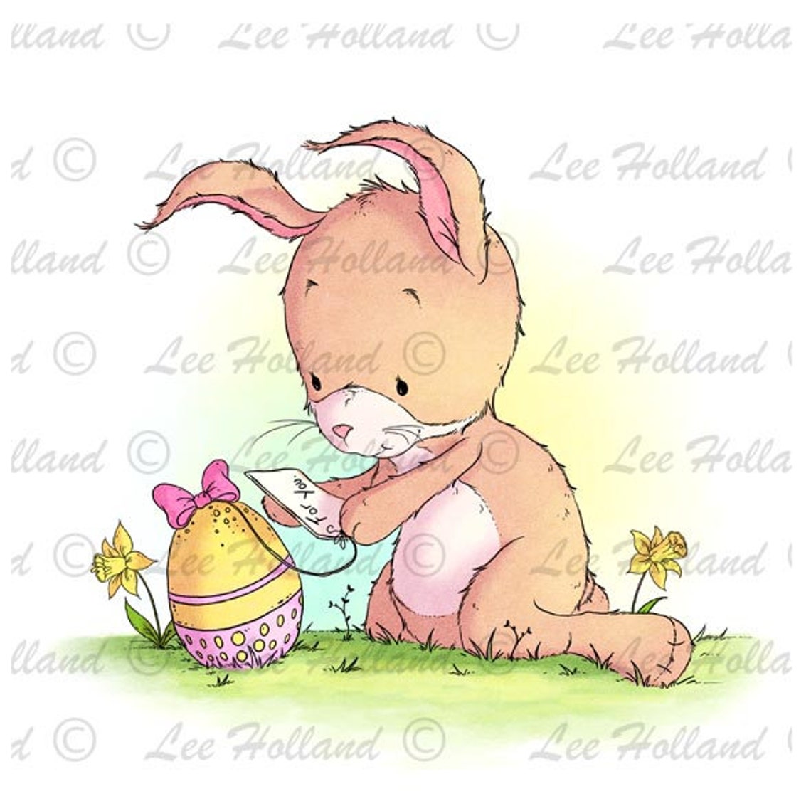 Easter Bunny Printable Cute Printable Art Bunny Card - Etsy