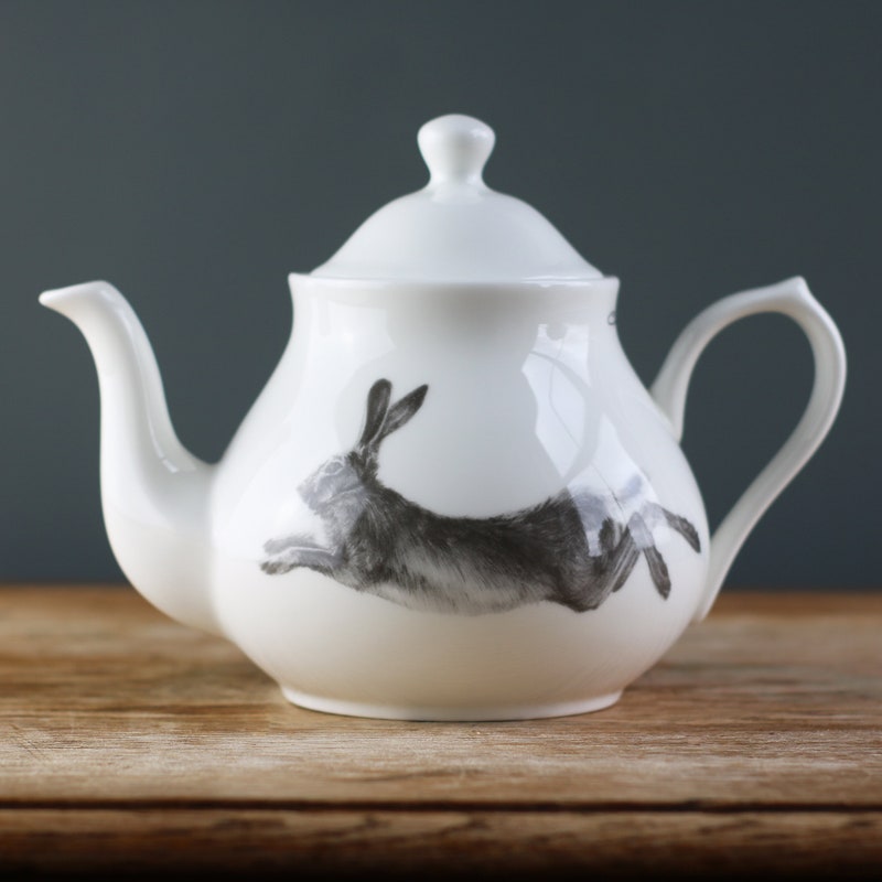 Porcelain Grey Teapot - Etsy UK