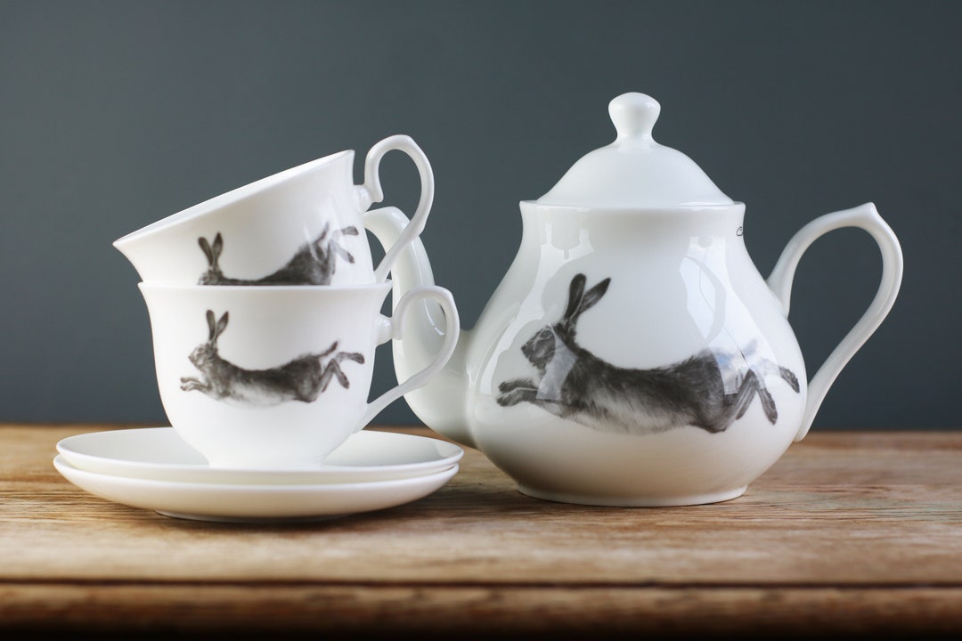 Running Hare Fine Bone China Tea Set - Etsy