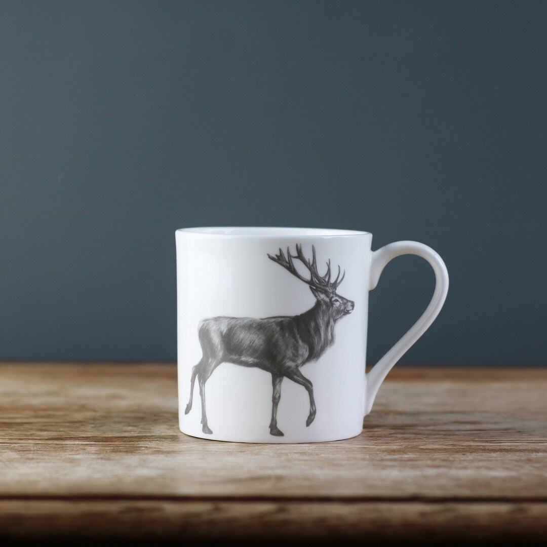 Strolling Stag Fine Bone China Cup - Etsy