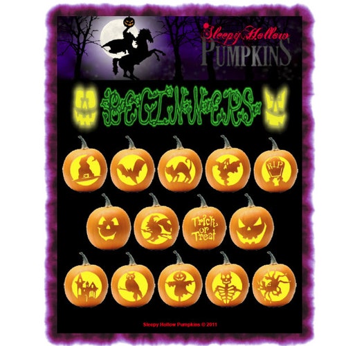 10 Printable Jack-o-lantern Pumpkin Carving Patterns for - Etsy