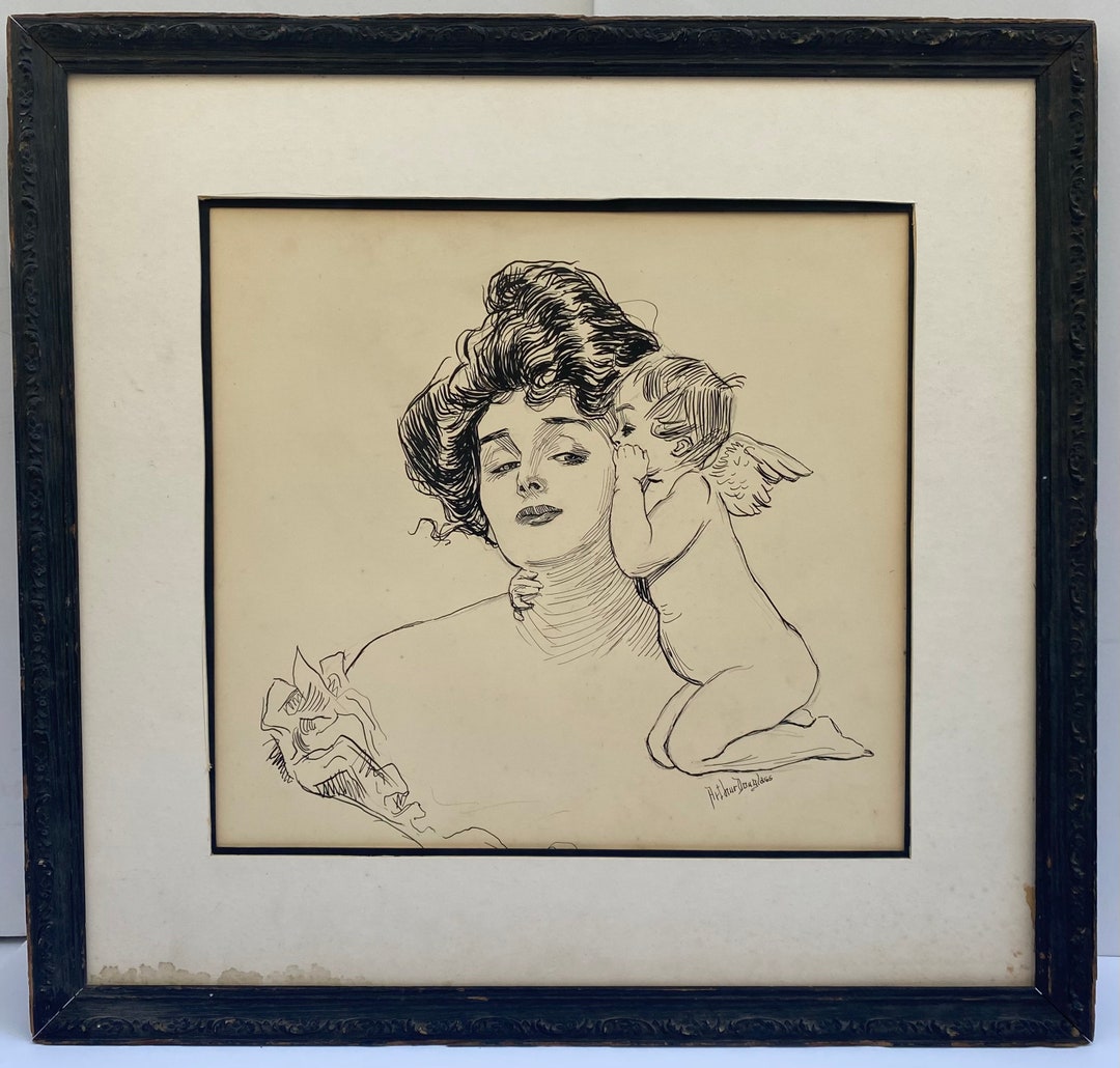 1920s Gibson Girl Ink Drawing Arthur Douglass - Etsy