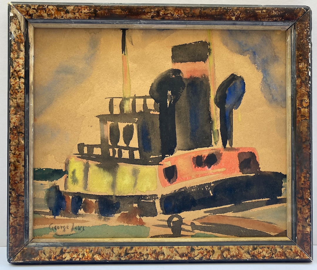 George Benjamin Luks (1867-1933) NY Ashcan Tugboat Harbor Painting - Etsy