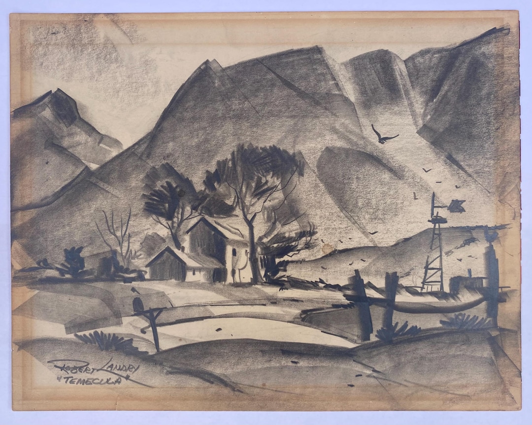 Robert Landry (1921-1991) California Drawing - Etsy